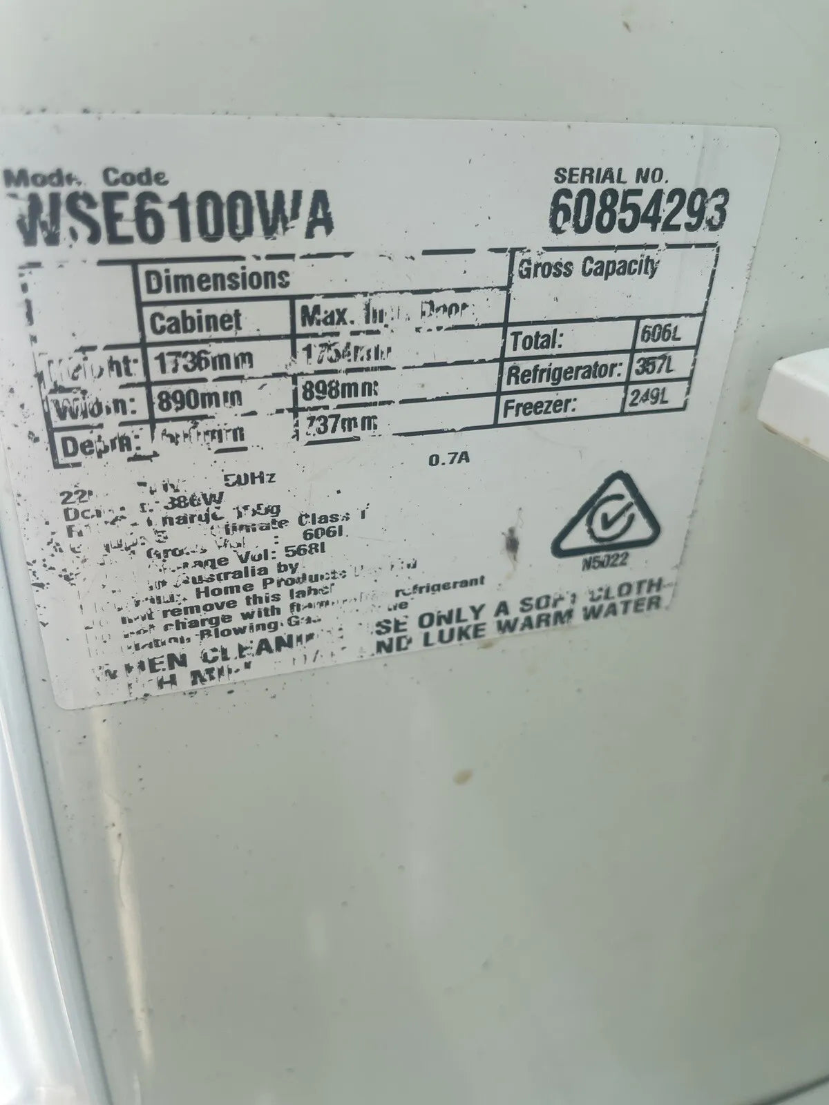 Westinghouse WSE6100WA Fridge Freezer Parts – FridgeParts.com